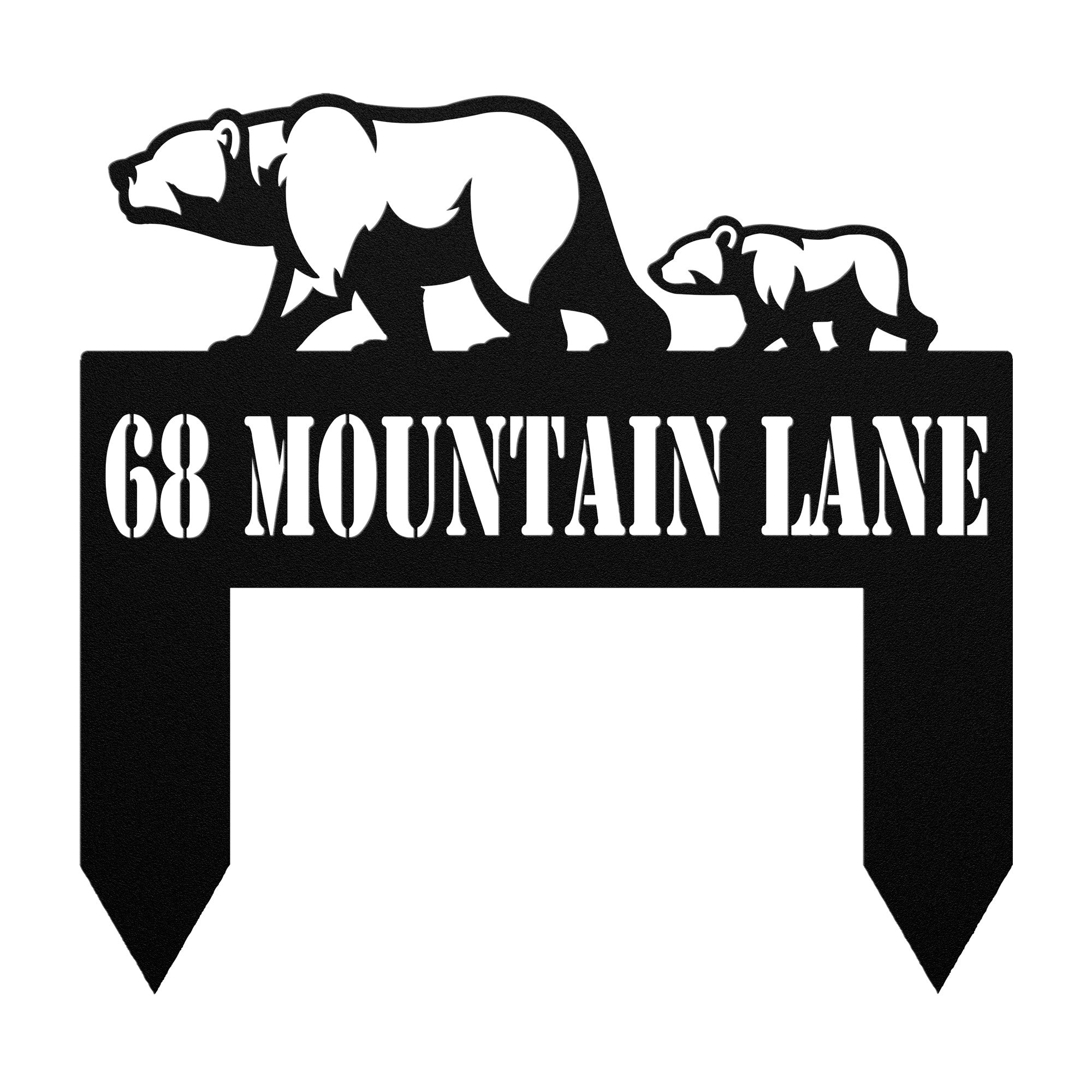 Bear & Cub Metal Yard Sign – Popping Metal Decor LLC